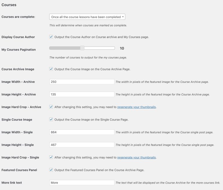 Settings - Sensei LMS