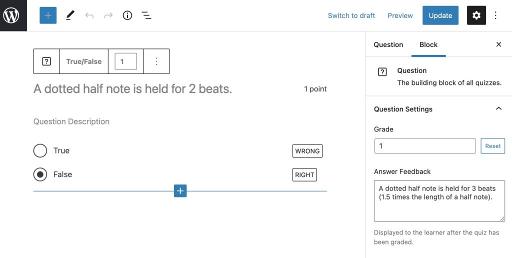 A New Default Quiz Editing Experience - Sensei LMS